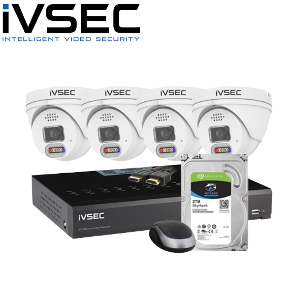 IVSEC 8 Channel Security Kits: 12MP NVR, 4 X 5MP Turret, 2TB HDD - IVK – Spy Monkey Surveillance