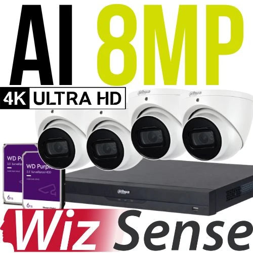 Dahua 8MP (4K Ultra HD) Wizsense AI Kits – Spy Monkey Surveillance