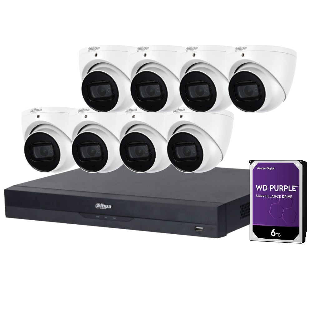 Dahua 8-Channel Security Kit: 16MP WizSense AI NVR, 8 X 5MP Lite Turre ...