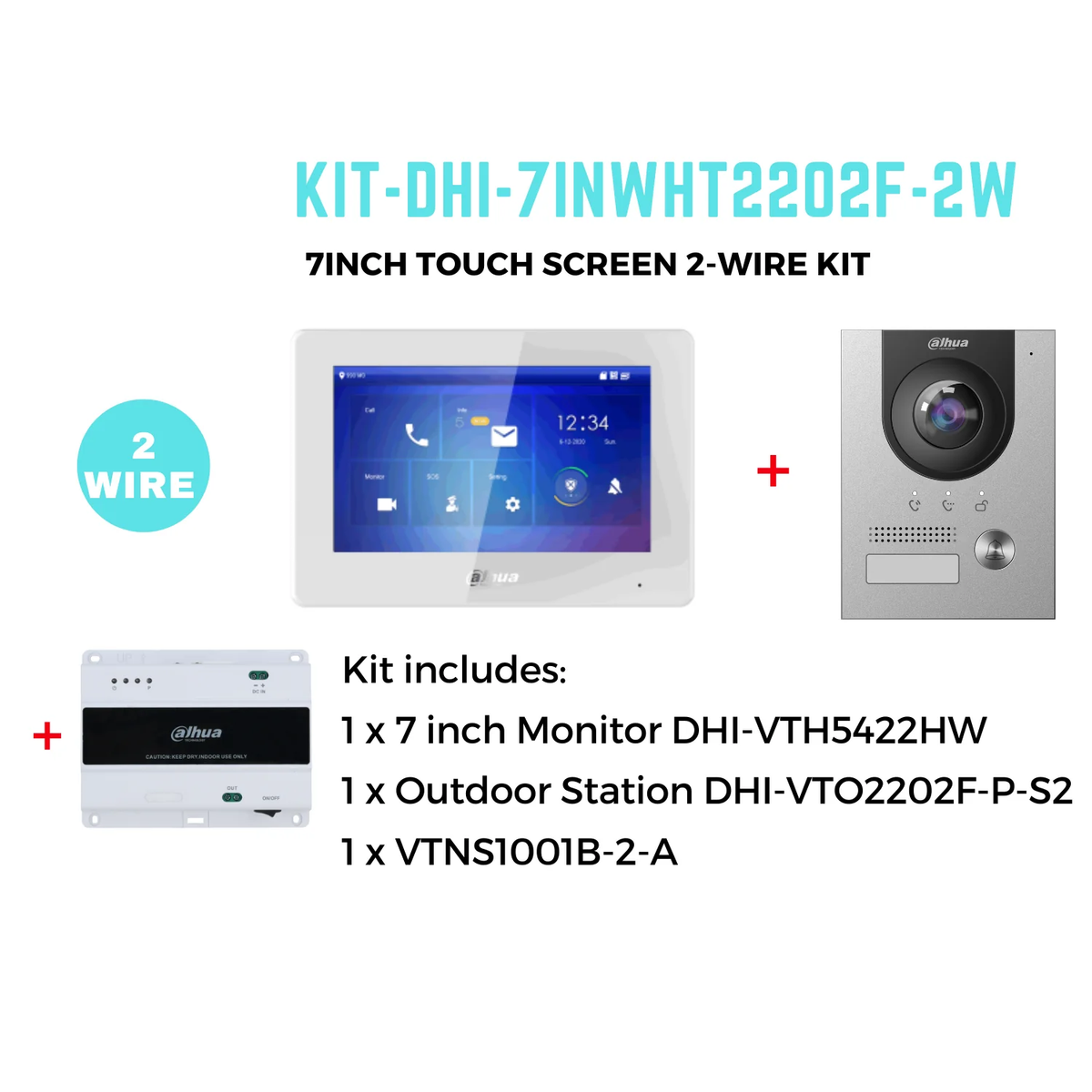 Dahua 2-Wire Intercom Kit - KIT-DHI-7INWHT2202F-2W – Spy Monkey ...
