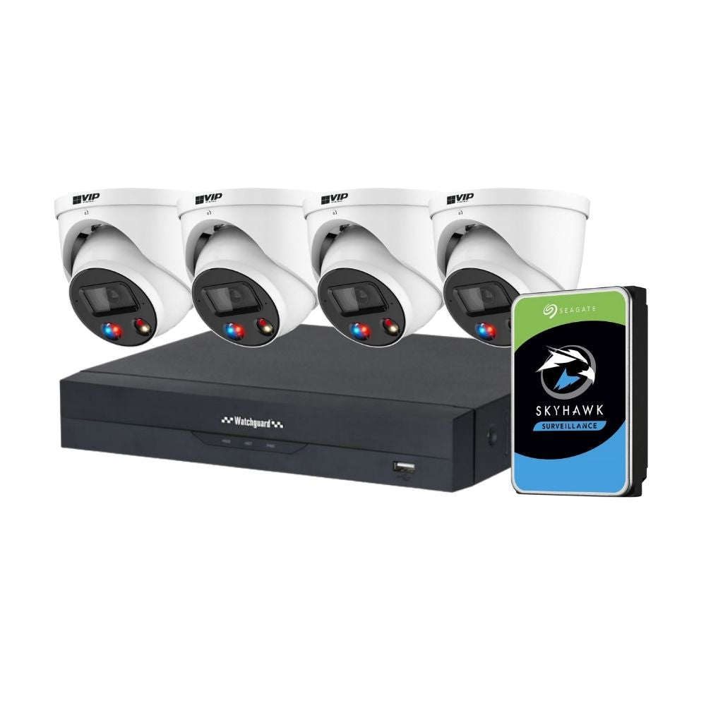VIP Vision AI Security System: 4x 8MP AI Turret + Active Deter Cams, 1 ...