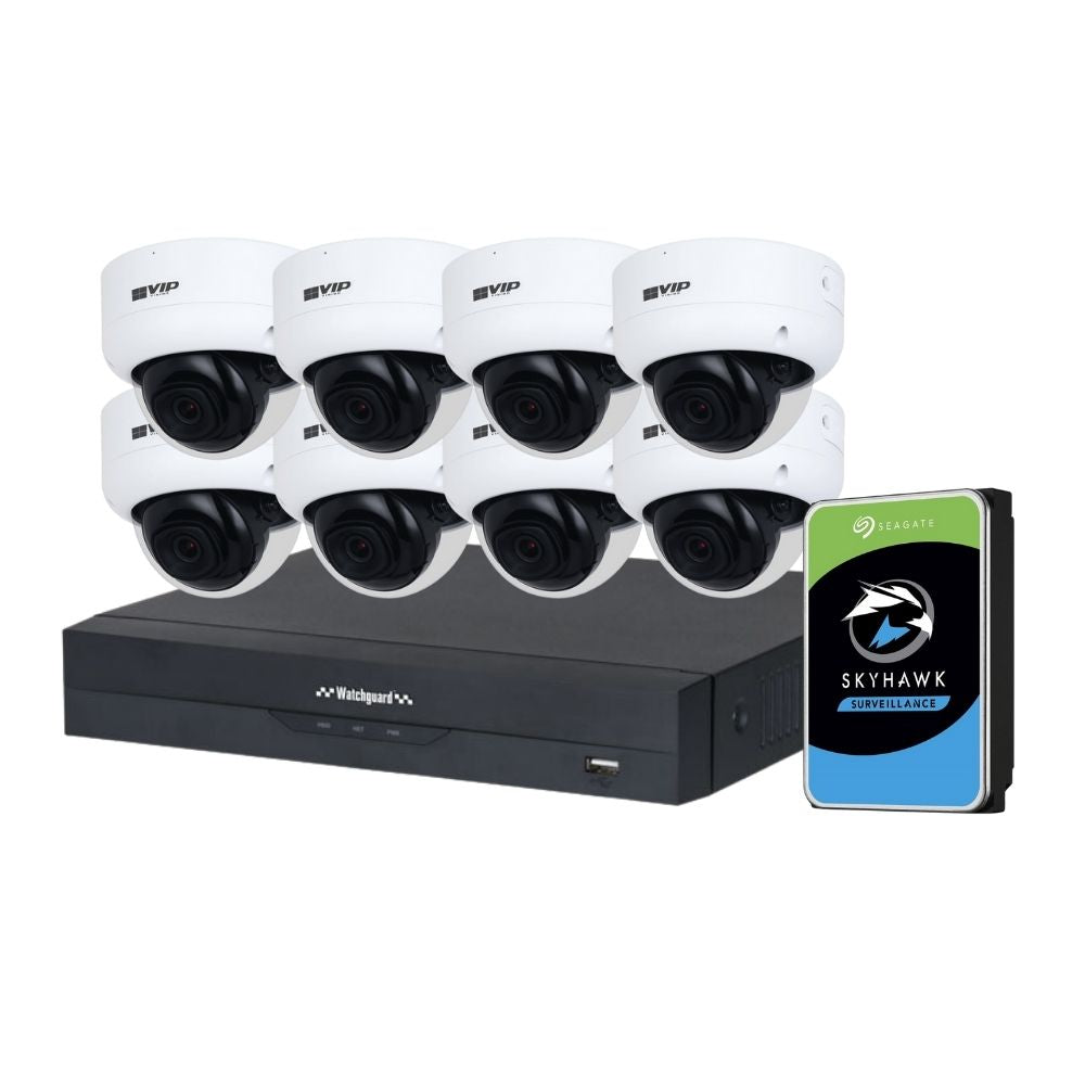 VIP Vision AI Security System: 8x 6MP AI Dome Cams, 16MP WatchGuard 8C – Spy Monkey Surveillance