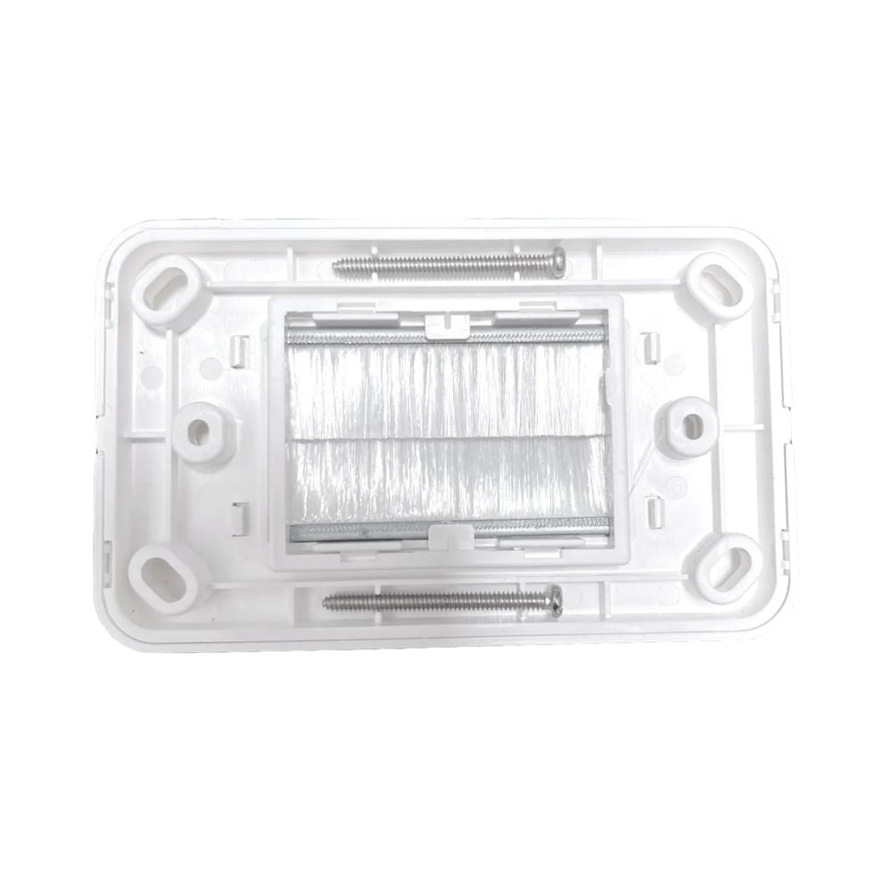 Brush Wall Plate in Wall Cable Entry/Bull Nose Brush Wall 2-in-1 Plate ...
