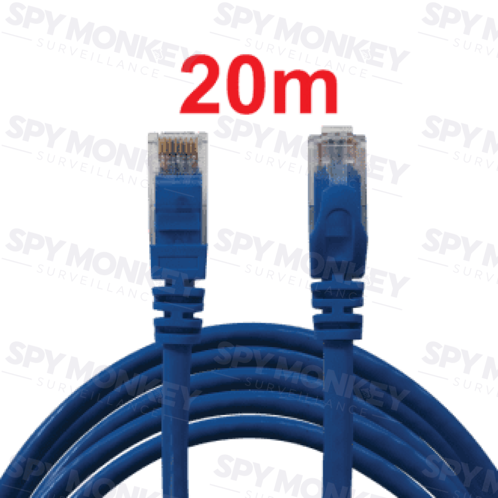 CAT6 Ethernet Cable: PreTerminated Plug and Play - 20m – Spy Monkey Surveillance