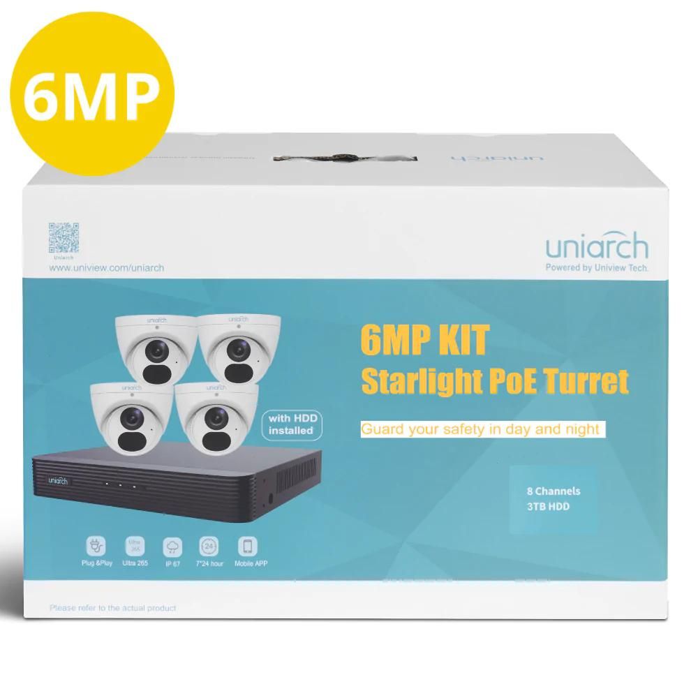 Uniarch 8CH Kit With 4 X 6MP Starlight Turret (in A Kit Box) - KIT-UNA – Spy Monkey Surveillance