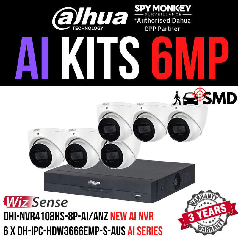 Dahua 6MP Wizsense AI Kits – Spy Monkey Surveillance
