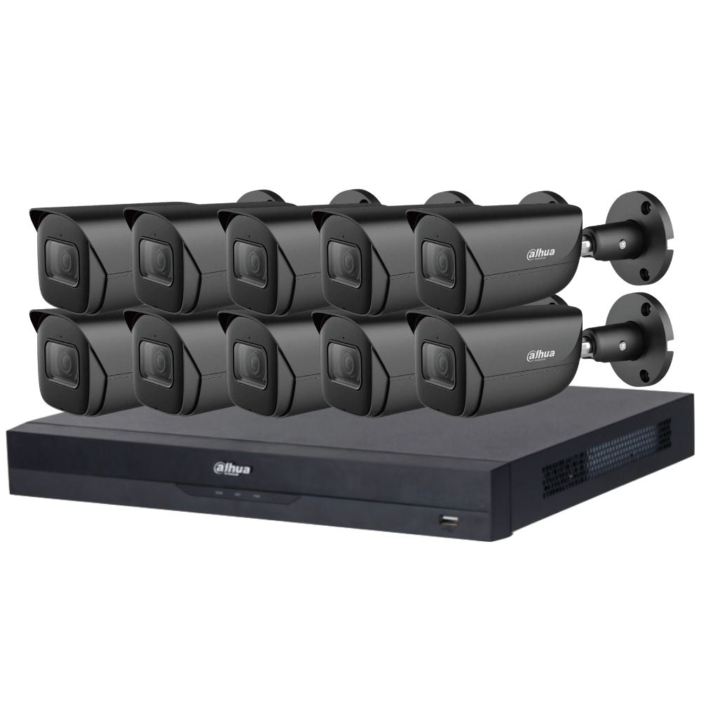 Dahua 2023 Full AI Security System: 10x 8MP Black Bullet 3X66 Cams, 16 – Spy Monkey Surveillance